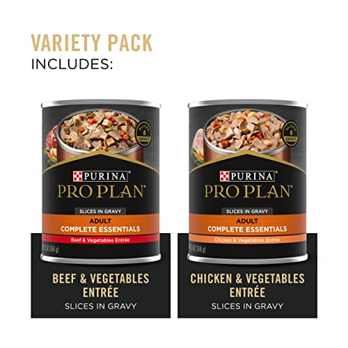 Purina Pro Plan High Protein Dog Food, Wet Dog Food Variety Pack, Classic Pate Entrees - (Pack of 12) 13 oz. Cans