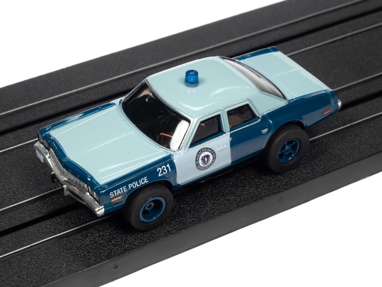 Auto World SC397-3 America's Finest Massachusetts State Police 1974 Monaco HO Scale Electric Slot Car - Blues