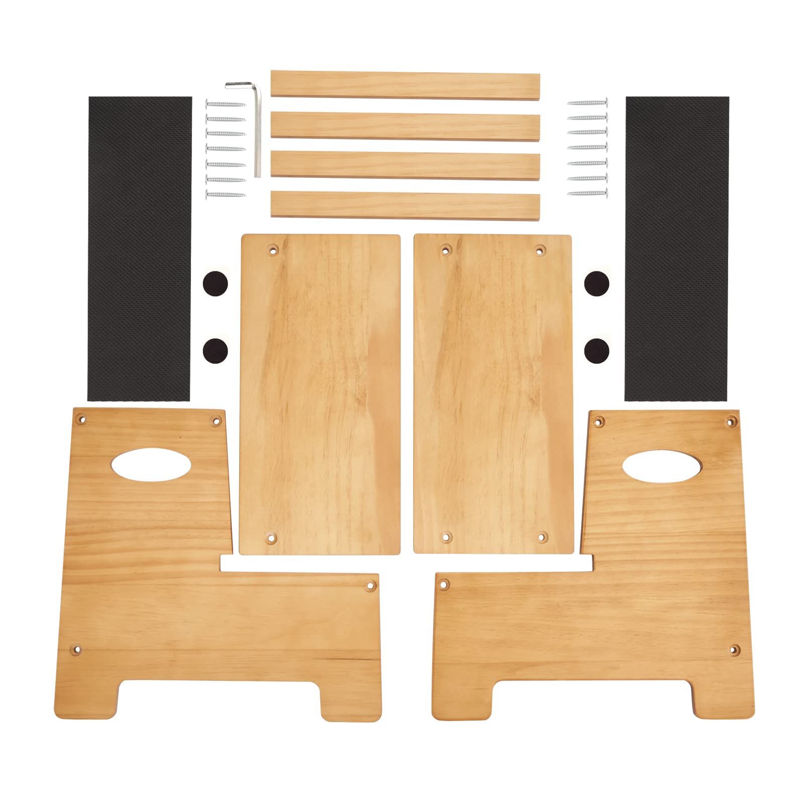 Wooden Step Stool Kids Toddler Foot Stools for Kids Potty Training Stool 2 Step Stool for Kitchen Sink Bathroom Two Step Stool with Handle Natural