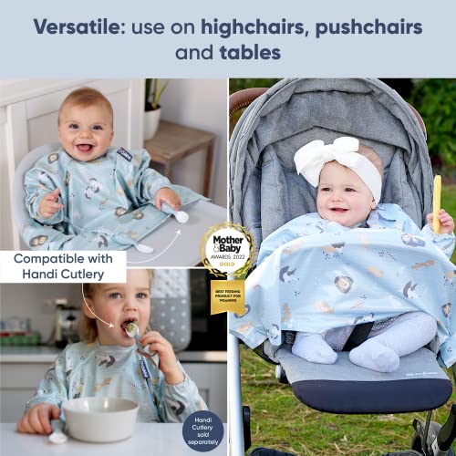 BIBaDO Feeding Coverall - Mess Proof Baby Weaning Bib 6-36 Months - Versatile Attachable Travel Apron - Waterproof Wipe Down Machine Washable