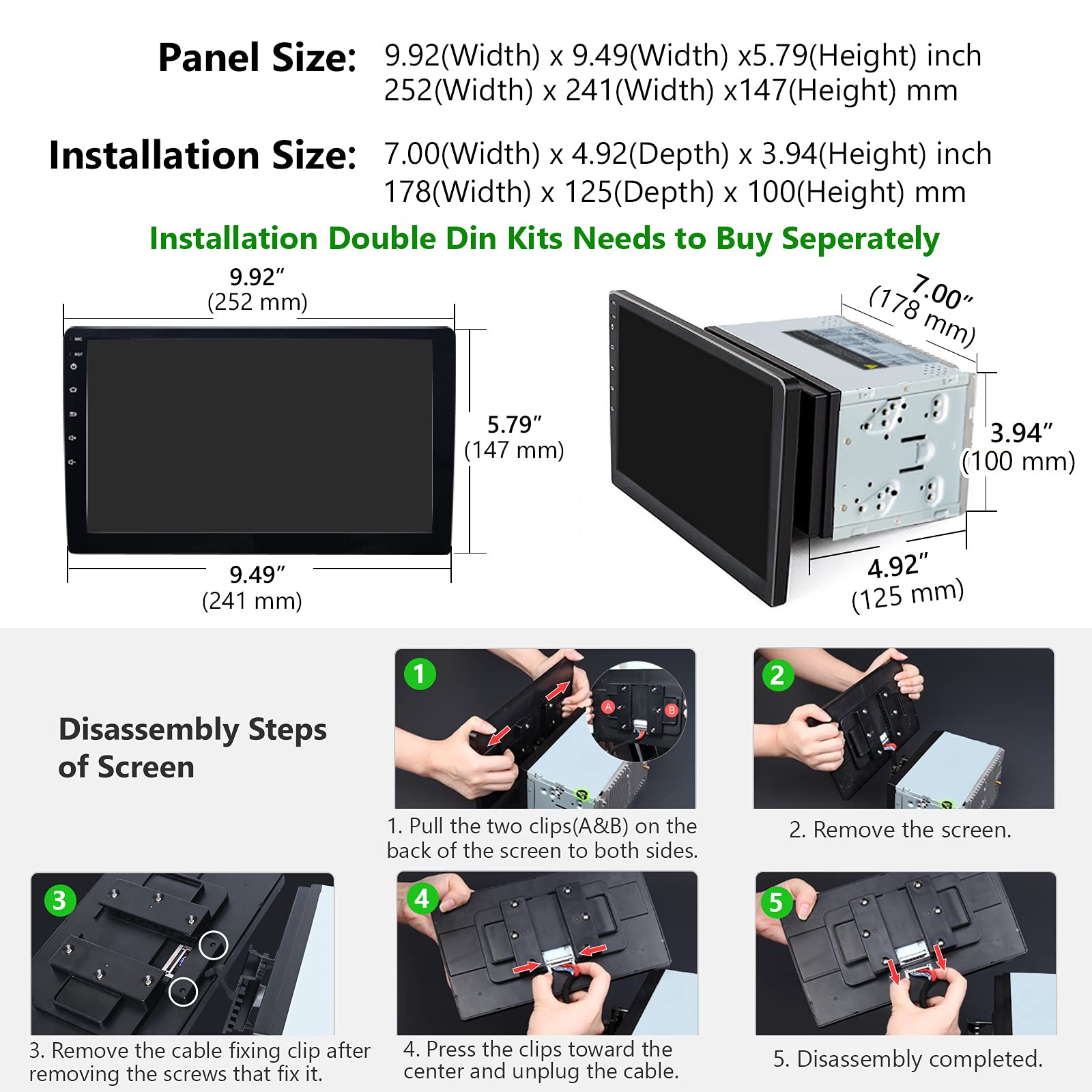 Android 10.0 Double Din Car Stereo, Eonon Quad Core Car Radio with GPS Navigation/IPS Display, Built-in Apple CarPlay & DSP, Support Android Auto/Fastboot/Backup Camera/Wi-Fi, 10.1 Inch-GA2187X