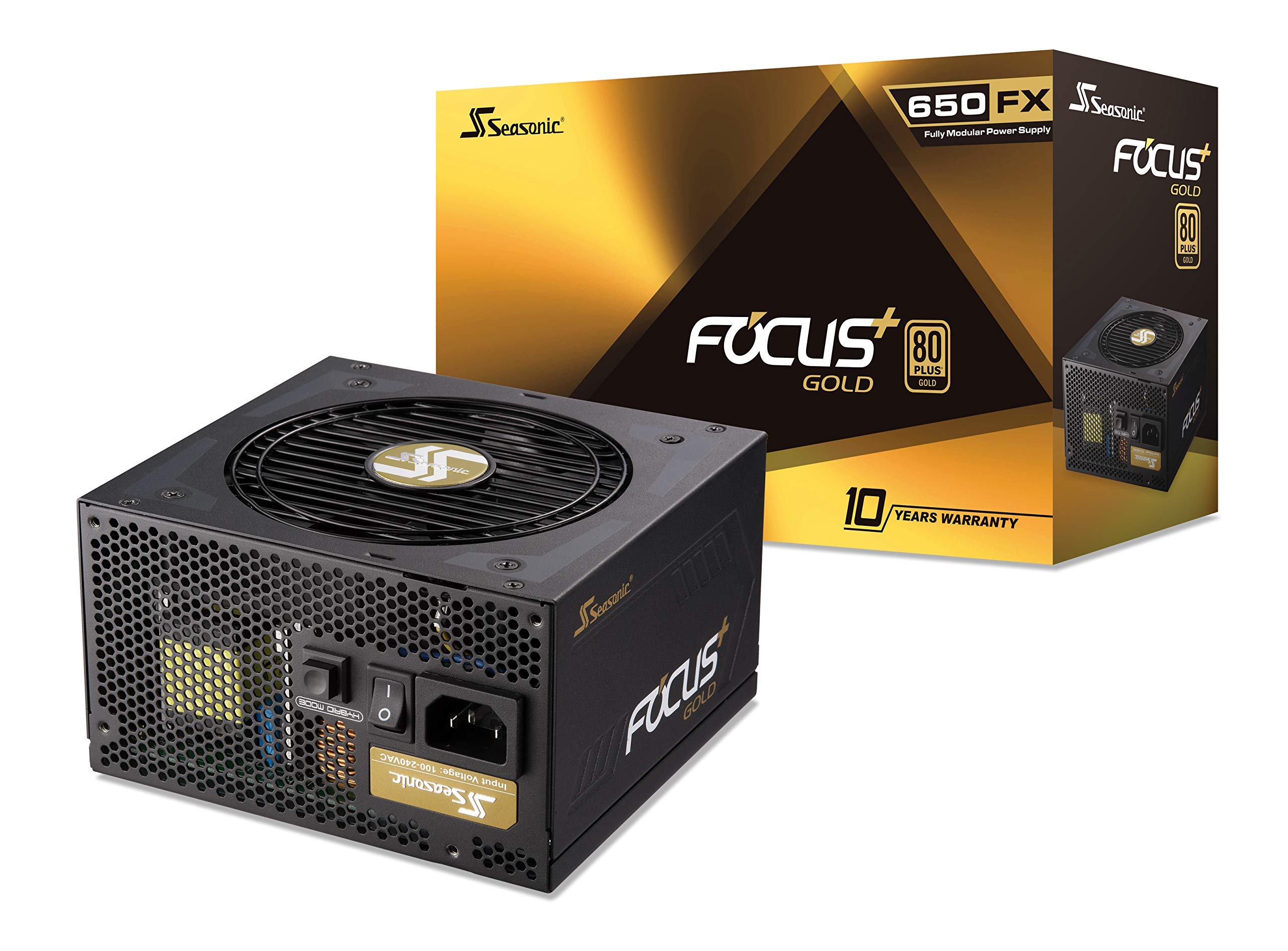 Seasonic FOCUS GX-650 - 650W - 80+ Gold - Full-Modular - ATX Form Factor - Low Noise - Premium Japanese Capacitor - 10 Year Warranty - Nvidia RTX 30/40 Super & AMD GPU Compatible (Ref. SSR-650FX)