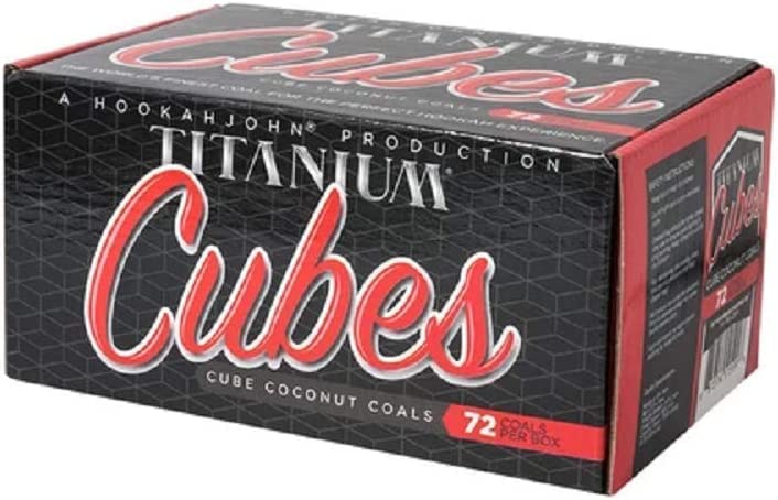 HookahJohn Titanium Coconut Hookah Coals - 72 Count Cubes