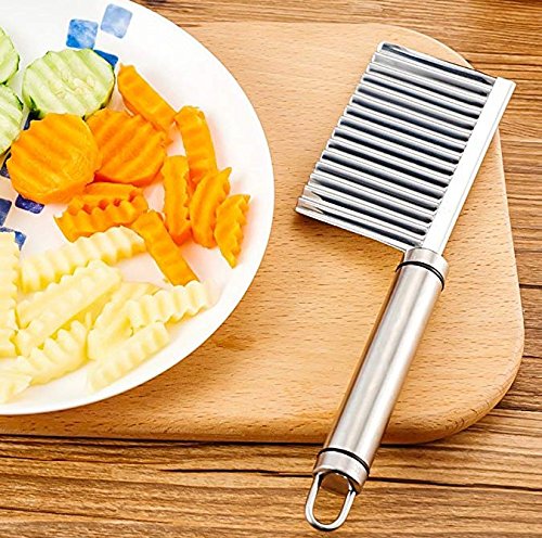 LareinaXXX Potato Wavy Edged Knife Stainless Steel Kitchen Gadget Vegetable Fruit Cutting Peeler Cooking Tool Accessories