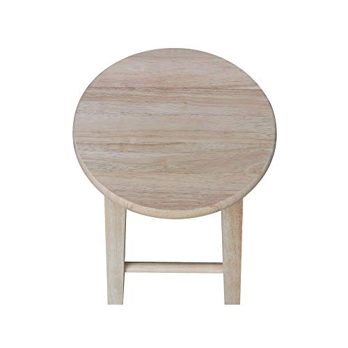 International Concepts 18-Inch Round Top Stool, Unfinished
