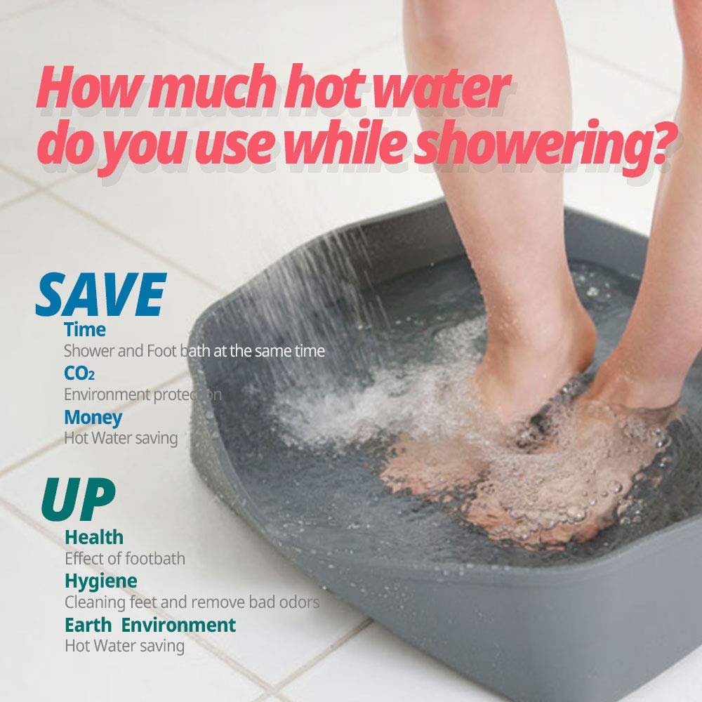 Diaya Showerbath Pink - Silicone shower bath | shower footbath | foldable foot bath | bashin | tub | foot wash soaking massage | feet clean odor | showerfootbath | standing type | hot water savings