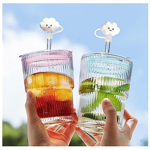 Flower Straw Cover Cap for Stanley Cup Silicone Straw Topper Compatible with 30&40 Oz Tumbler with Handle,Straw Tip Covers 10mm 0.4in for Straw Tip Covers (8Pcs Straw Cover)