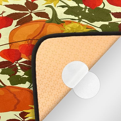 Gublec Sunflower Pumpkins Autumn Kitchen Mats Cushioned Anti Fatigue Kitchen Rugs Non Slip Washable Floor Mats for Home Office Sink Laundry 39 x 20 Inch