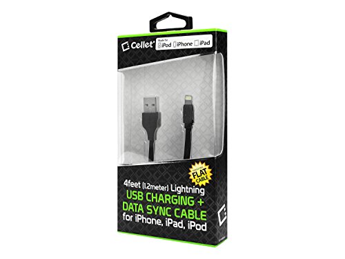 iIPhone Charging Cable, iPad Charger Cord, Lightning to USB-A Cable Compatible for Apple iPhones, iPads, iPods (MFI Certified) - 4 feet by Cellet