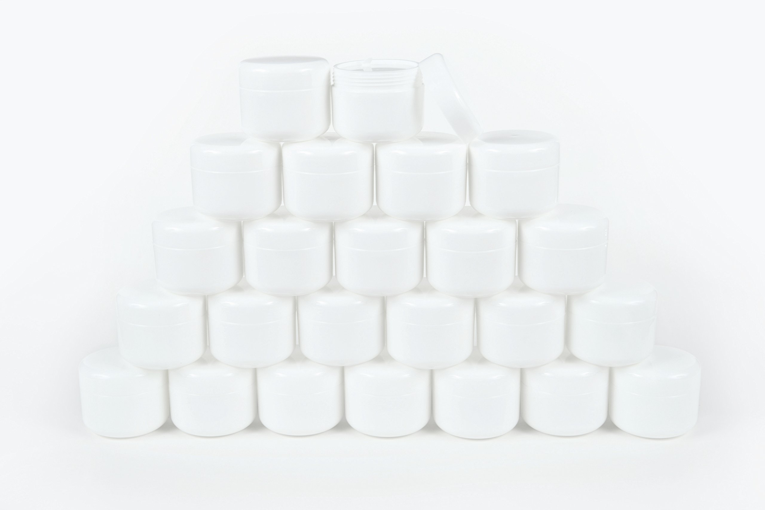 Vivaplex, 24, White, 2 oz Cosmetic Jars, with Liners and Dome Lids