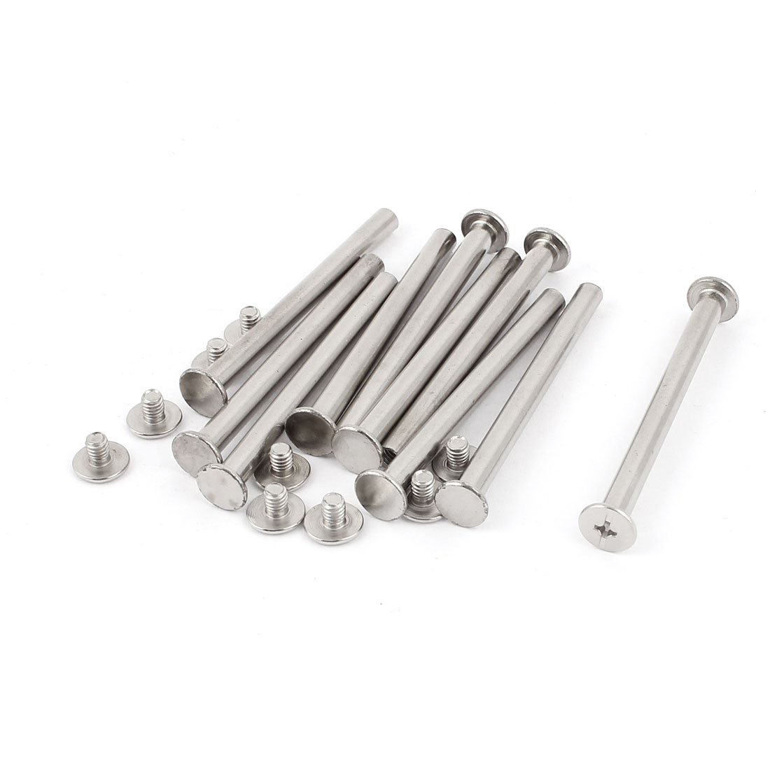 uxcell Screw Post Female 5x60mm Belt Buckle Binding Bolts Leather Fastener 10 Sets