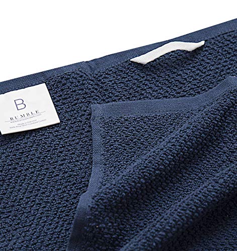 Kitchen Towels 16βx 26β- 6 Pack | Large Cotton Kitchen Hand Towels | Dish Towels | Popcorn Stripe Design | 400 GSM Highly Absorbent Tea Towels Set with Hanging Loop | Dish Towels for Kitchen | Blue