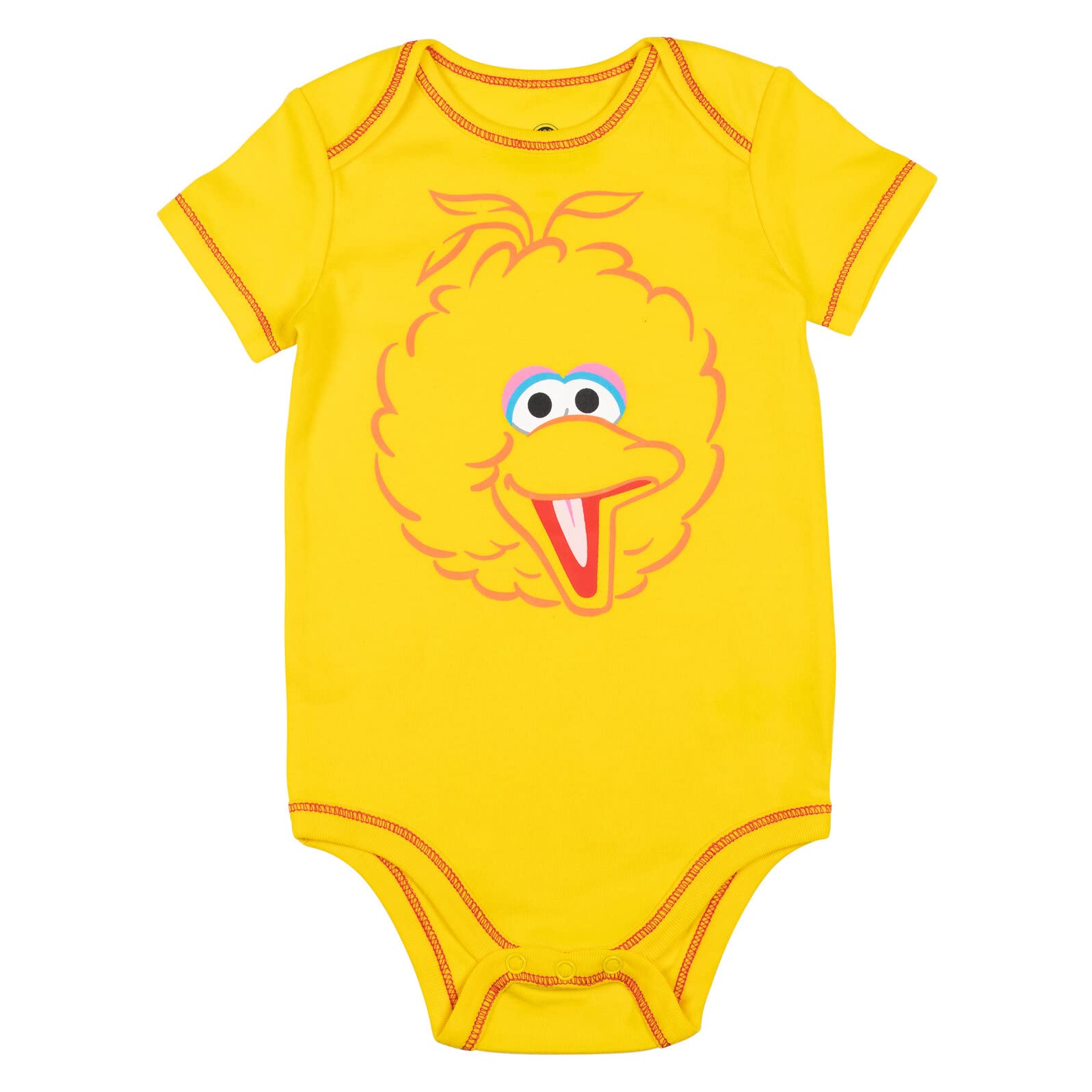 Sesame Street Elmo Cookie Monster Oscar the Grouch Big Bird Infant Baby Boys 5 Pack Bodysuits White 24 Months