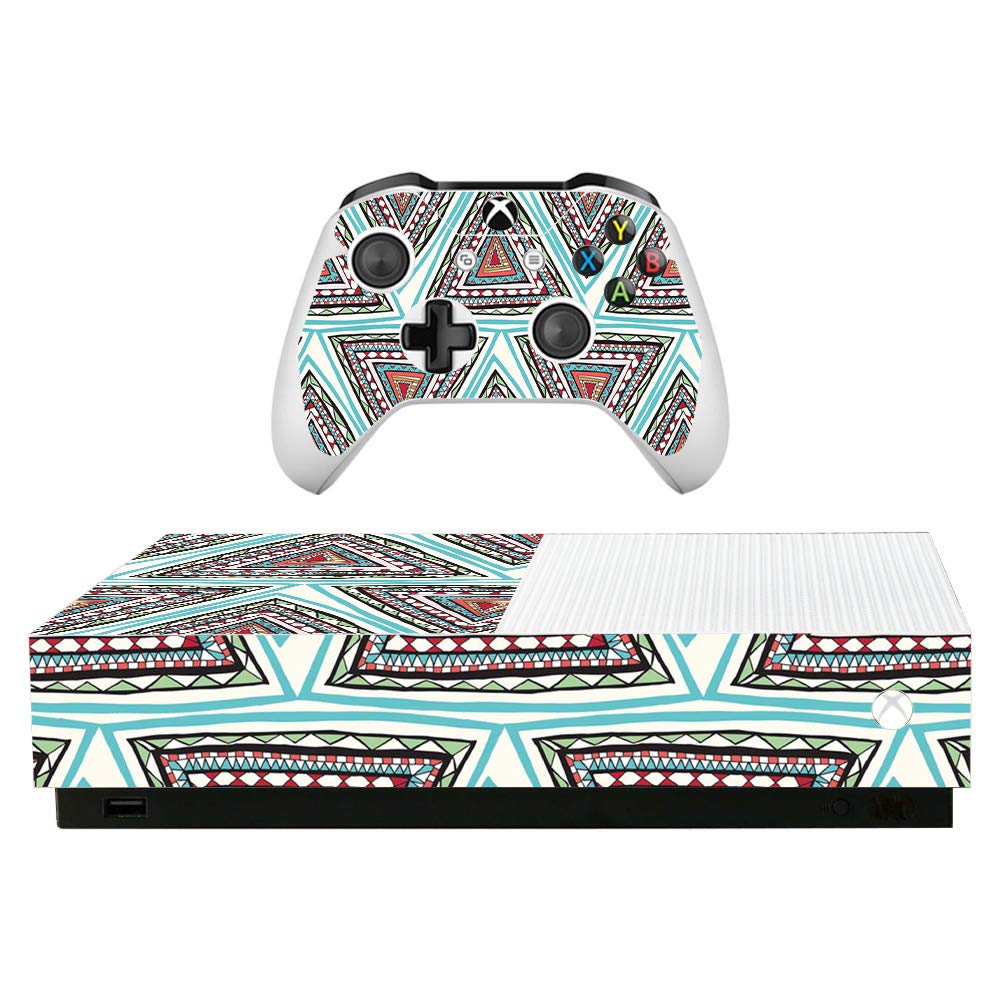 MightySkins Skin for Microsoft Xbox One S All-Digital Edition - Blue Bandana | Protective, Durable, and Unique Vinyl Decal wrap cover | Easy To Apply, Remove, and Change Styles | Made in the USA, Model Number: MIXBONSDI-Blue Bandana
