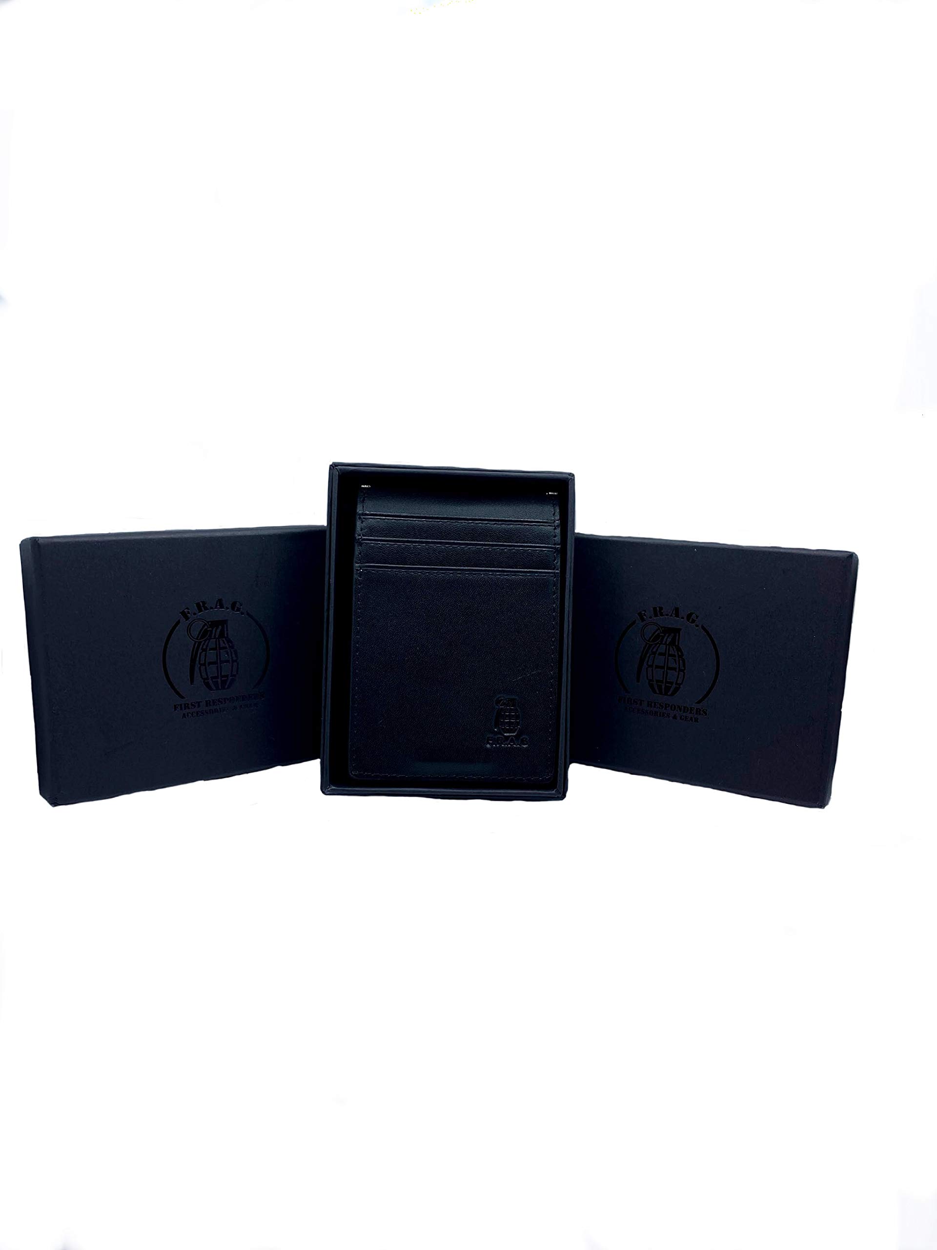 Frag Black Leather Sheriff Police Hidden Badge Wallet & Chain Necklace Lanyard, Medium