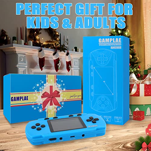Handheld Game Console for Kids, Video Games Retro Hand Held Games Electronic Gaming Player 3.0'' Screen Built-in 258 Classic Games TV Output Rechargeable Arcade Games-Blue