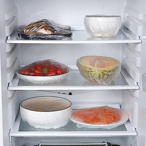Glorihoby Fresh Keeping Bags, Fresh Keeping Caps, Reusable Elastic Food Storage Covers, Plastic Adjustable Sealing Bowl Lids,Stretch Wrap Food Covers for Outdoor Picnic Kitchen (200Pcs)