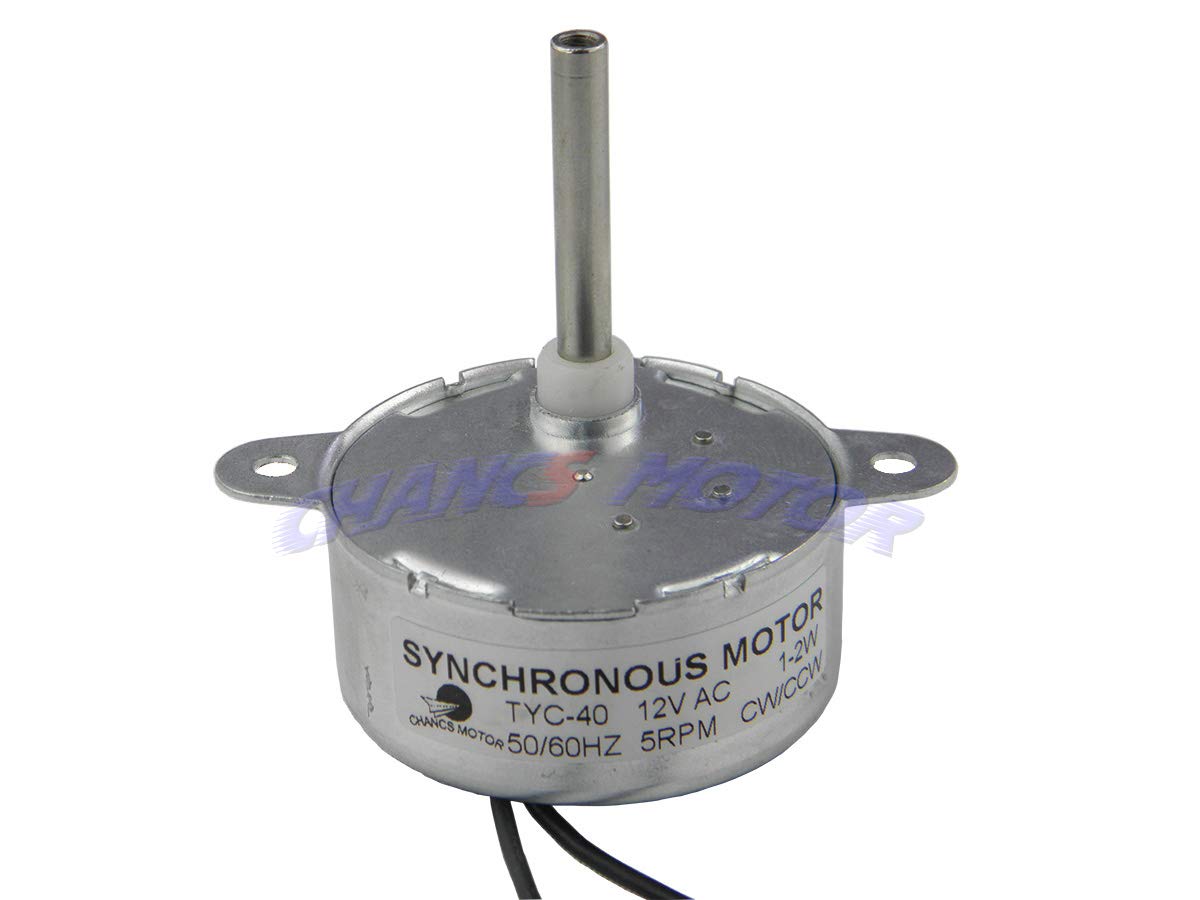 CHANCS Synchronous Motor TYC-40 AC 12V 5RPM Shaft Length 33mm for Christmas Decoration Micro Motor