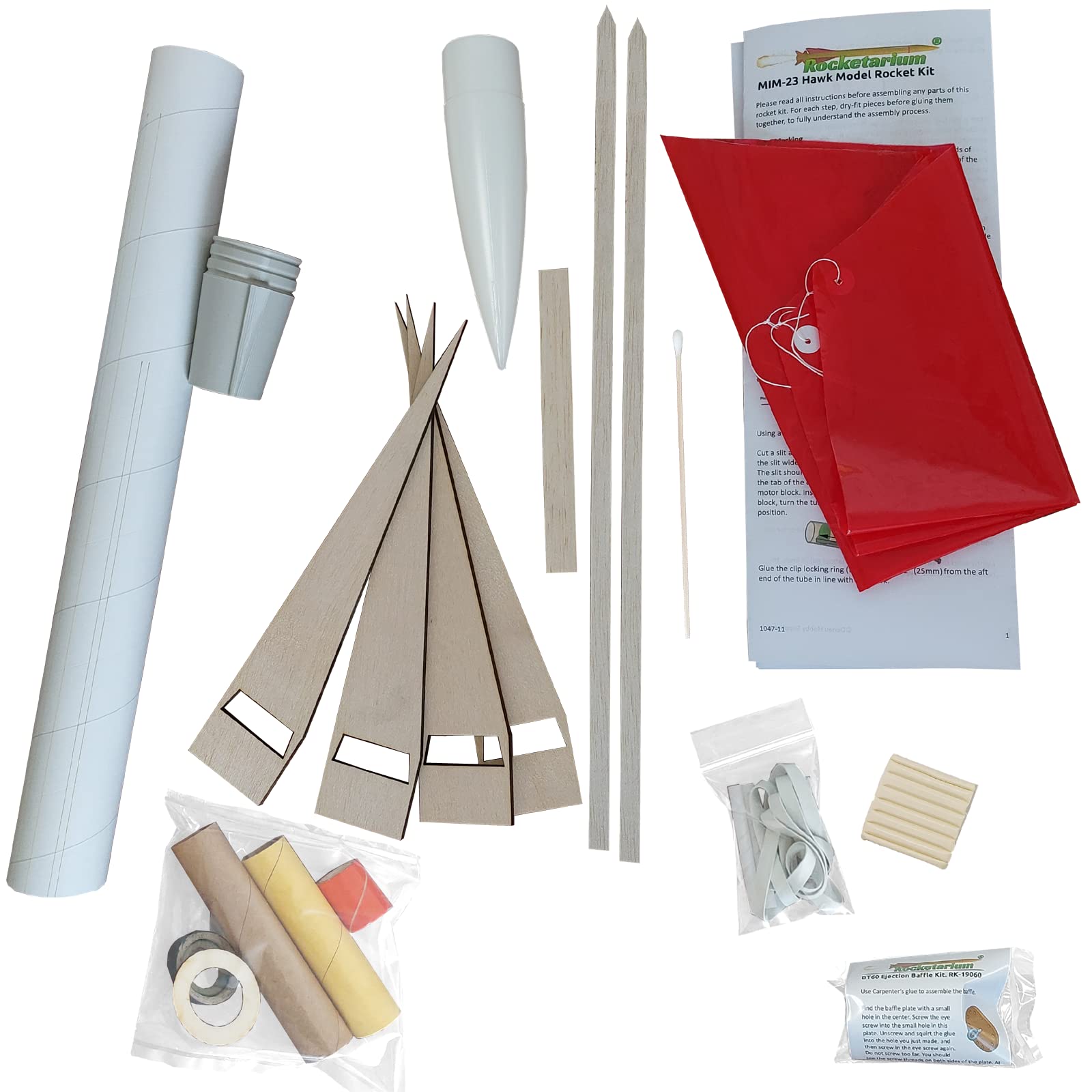 Rocketarium MIM23 Hawk Flying Model Rocket Kit. RK-1047