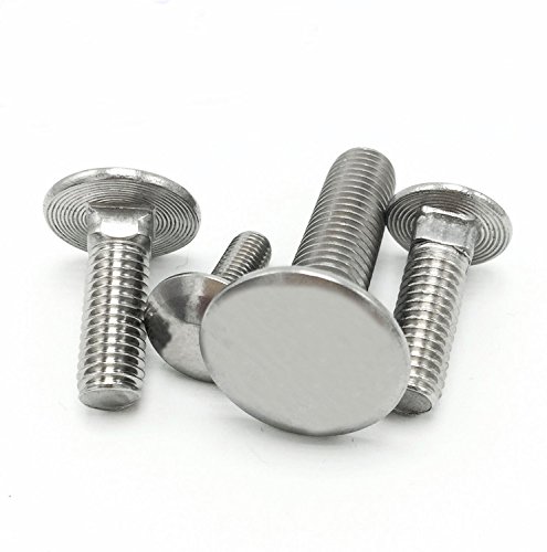 M8 x 20mm A2 Stainless Steel Carriage Bolt Coach Bolt,Right Hand Threads,Metric,8-Pieces