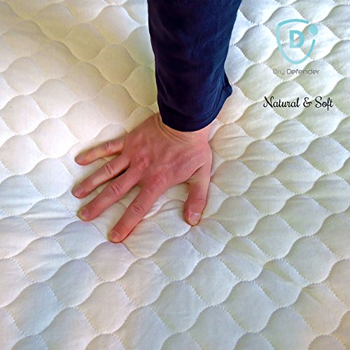 Organic Cotton Waterproof Fitted Crib Pad - Natural Baby Crib Mattress Cover & Protector - Unbleached, Non-Toxic & Hypoallergenic (28" x 52" x 7")