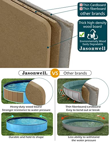 Jasonwell Foldable Dog Pet Bath Pool Collapsible Dog Pet Pool Bathing Tub Kiddie Pool for Dogs Cats and Kids (32inch.D x 8inch.H, Blue)