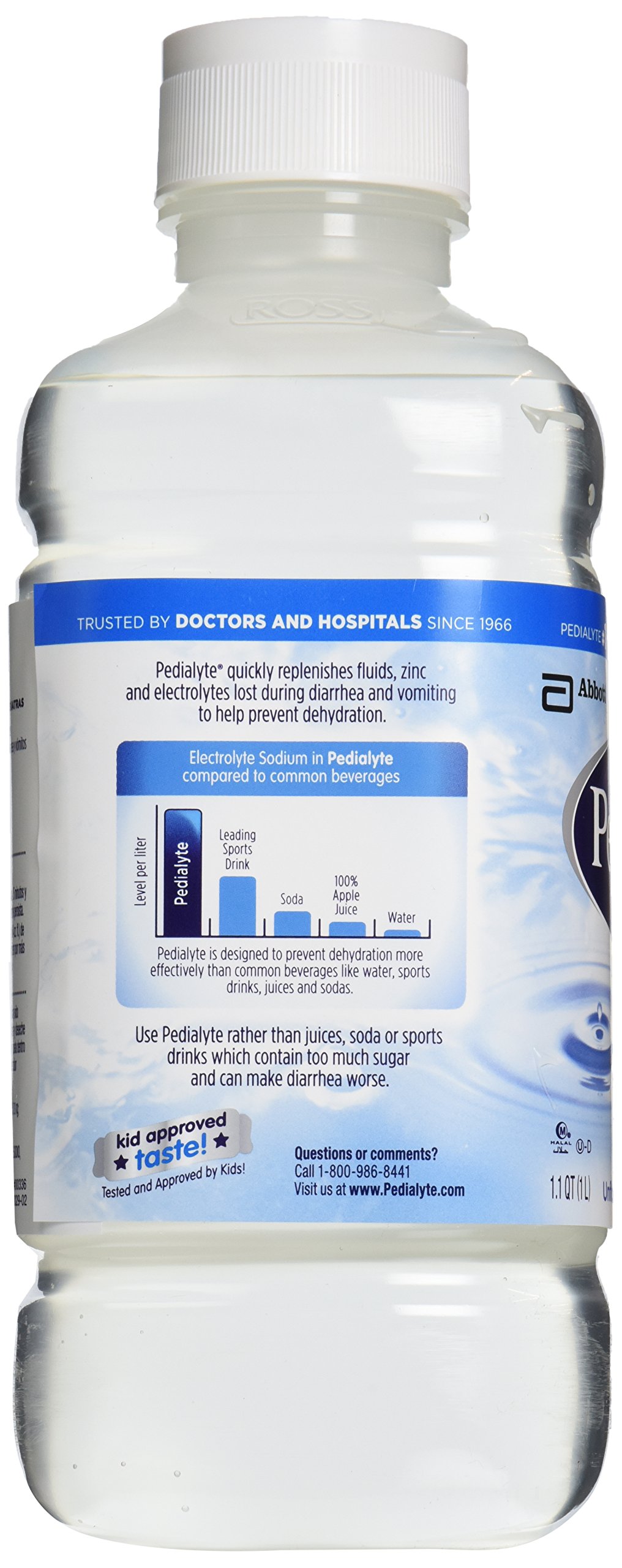 Pedialyte Oral Electrolyte Solution - Unflavored - 1 lt - 1 bottle