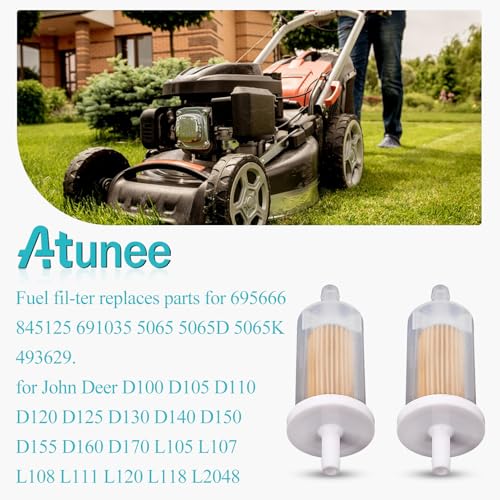 Atunee 695666 Fuel Filter for 845125 691035 5065 5065D 5065K 493629 Compatible with John Deer D100 D105 D110 Lawn Mower Tractor