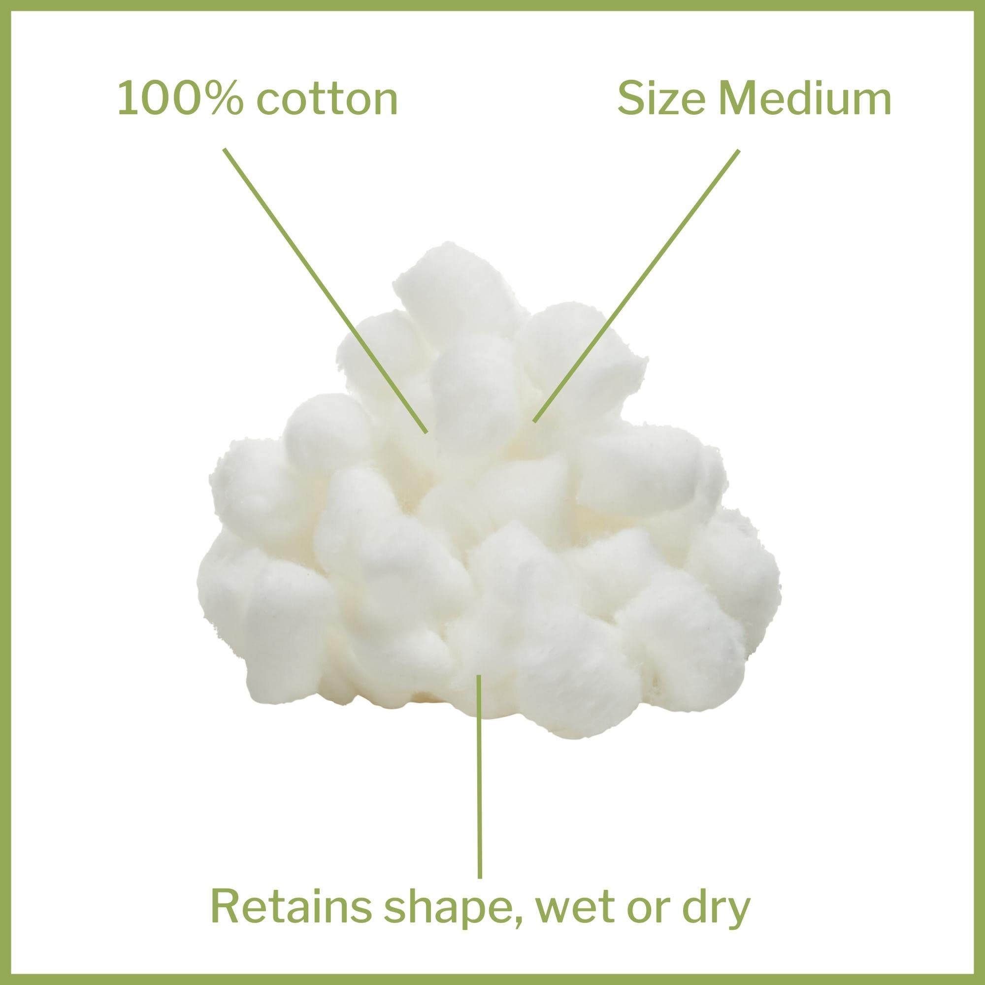 McKesson Cotton Balls [4000 Count] Bulk, 100% Pure Cotton Balls for Face, Nail Polish Remover, Makeup, Medium, 2000 Count, 2 Boxes