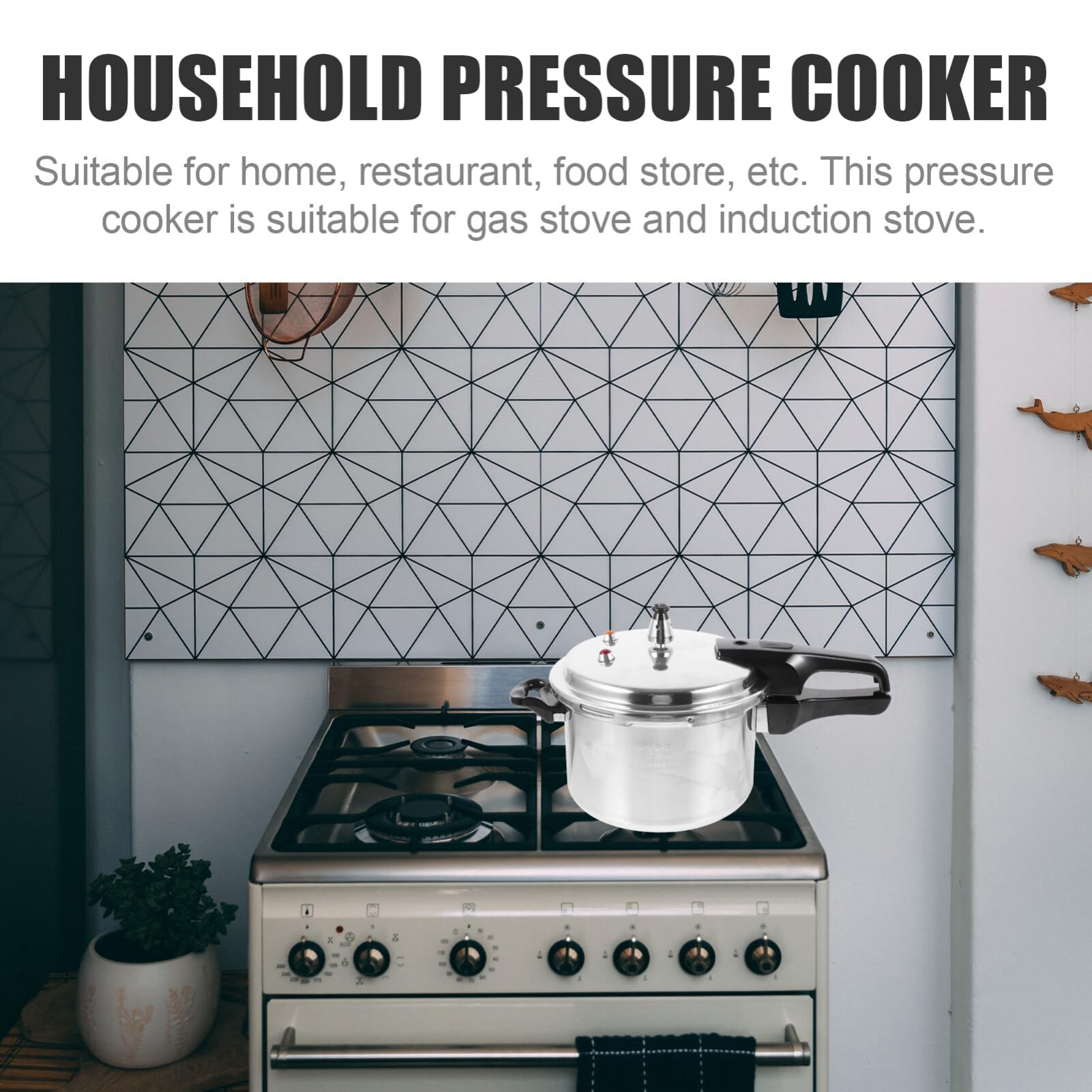 DOITOOL Aluminum Pressure Cooker 22cm/8.7inch Bottom Mini Pressure Cooker for Gas Stove Induction Cooker, Silver