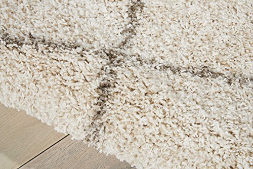 Nourison Brisbane Shag Cream 8'2' x 10' Area-Rug, Easy-Cleaning, Non Shedding, Bed Room, Living Room, Dining Room, Kitchen (8x10)