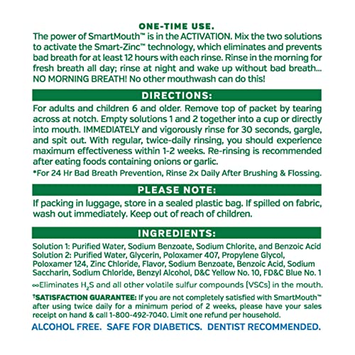 SmartMouth Original Activated Mouthwash & Single Packs, Travel Mouthwash, Fresh Mint