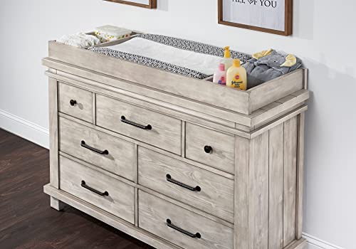 Soho Baby 43065930 Hampton Premium Changing Topper for 7-Drawer Dresser, Smooth Stone Wash Finish