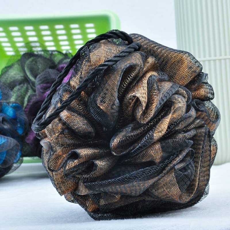 LiFBEAUTiFuL Bathing Ball,Set of Four, xxl-75g,Super Large Size,Towel Gourd,Strong Exfoliation, Four Colors,Delicate Foam,Four Hooks are accompanied,Loofah, Blue,yellow,purple,green, 6×6×6 Inch