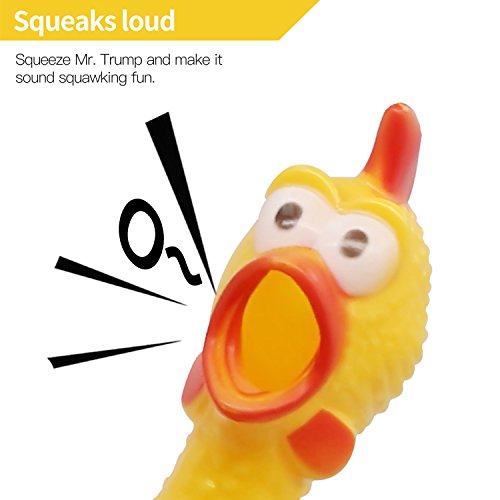 Novelty Place Extra Load Squawking Rubber Chicken - Large 16β - Yellow Squeeze Squeaky and Screaming Chicken for Kids or Adults