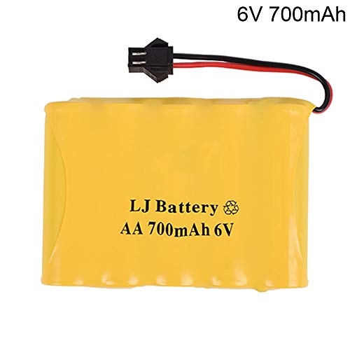 Parts & Accessories 6v 700mah AA NI-CD Battery Remote Control Electric Toys car Ship Robot Rechargeable AA 6V 700 mah high Capacity Battery Toy Part - (Color: Light Grey)
