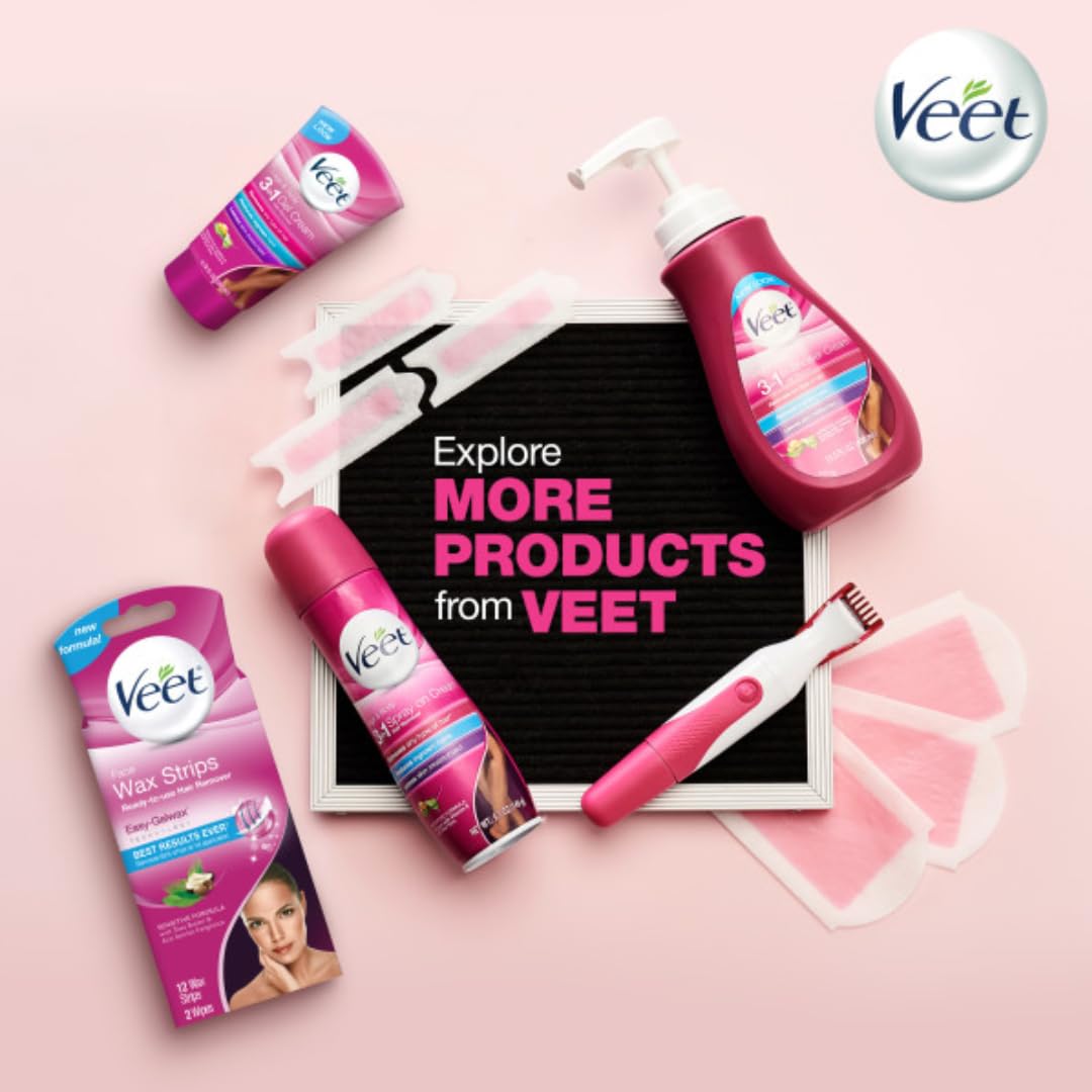 Veet Sensitive Skin Formula with Aloe Vera and Vitamin E, Dermatologically Tested Hair Removal Gel Cream 6.76 Fl Oz. for Legs & Body (3 Pack)