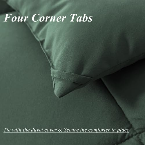 ELNIDO QUEEN Full Comforter Set - Green All Seasons Bedding Comforters & Sets with 2 Pillow Cases - 3 Pieces Bed Set - Down Alternative Comforter Set- Bedding Comforter Sets Full Size (82x86 inch)