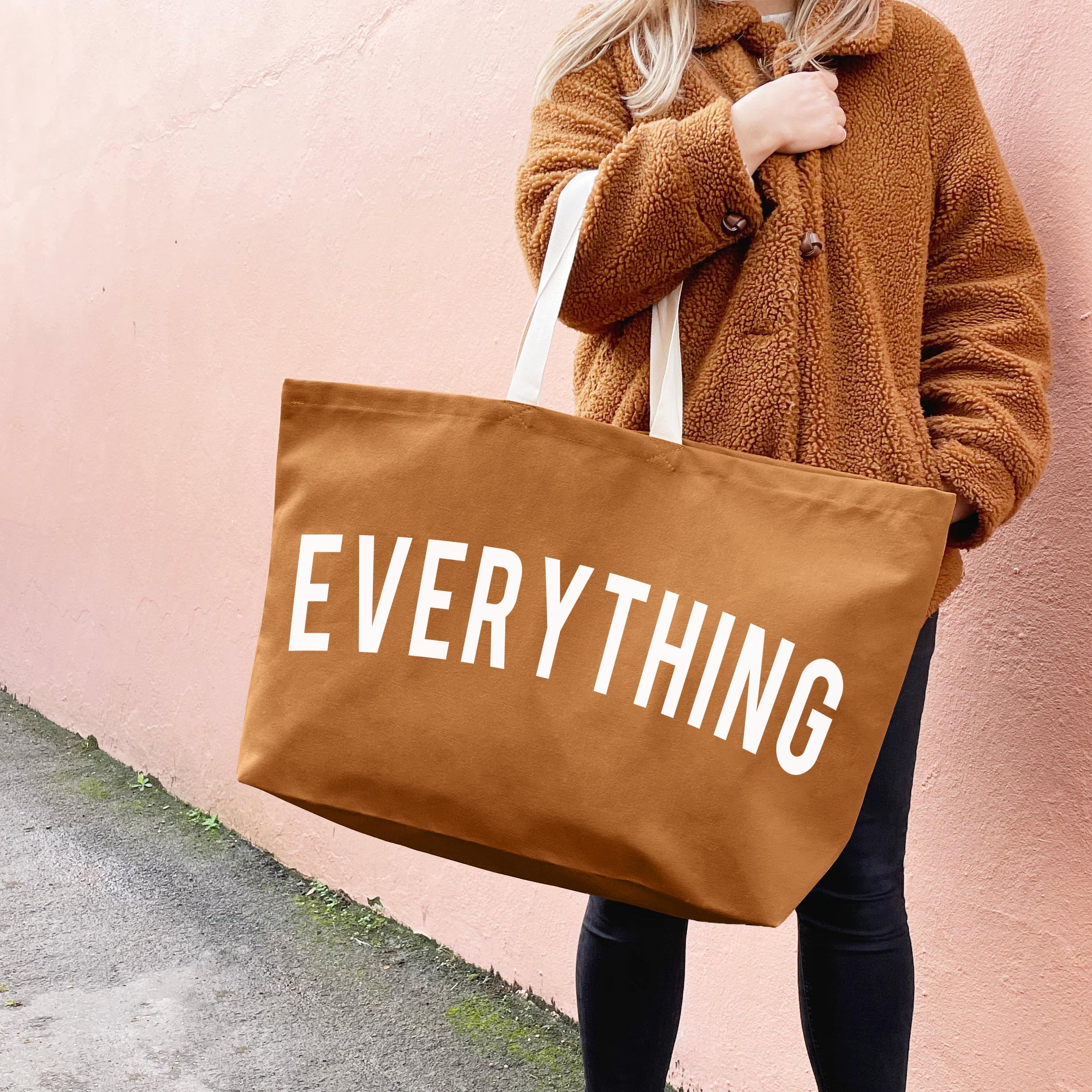 LLYLIU Canvas Tote Bag - Extra Large Shopping Beach Totes Bags Reusable Big Grocery Bag 28" x 8" x 16"