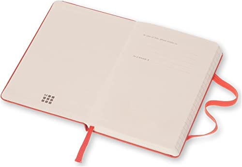 Moleskine Classic Notebook, Pocket, Ruled, Coral Orange, Hard Cover (8051272893571)