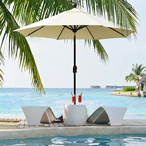 EliteShade USA 10-Year-Non-Fading Sunumbrella 9Ft Market Umbrella Patio Umbrella Outdoor Table Umbrella with Ventilation, Natural
