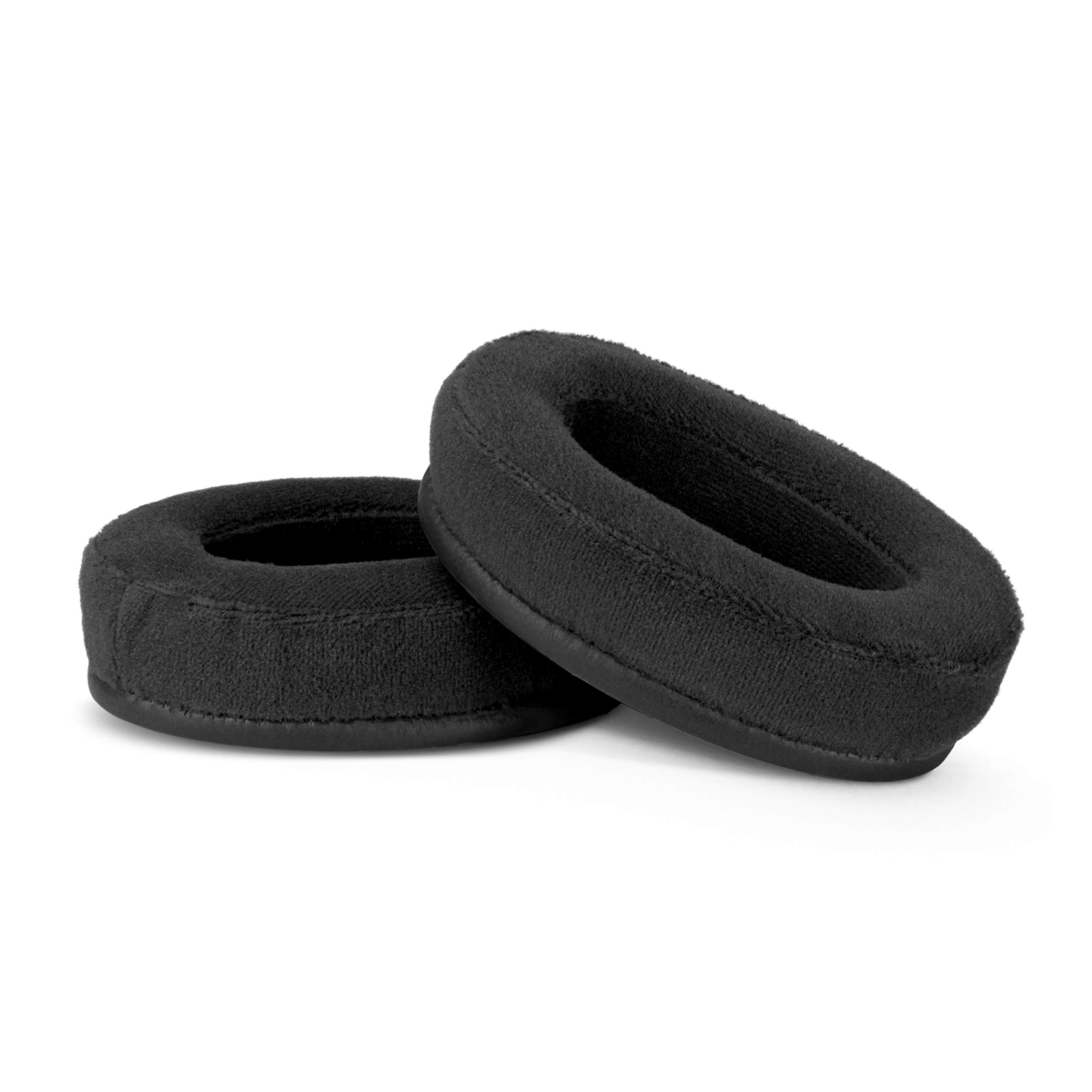 Velor Replacement Ear Pads for HyperX Cloud & Alpha, ATH M50X, Steelseries Arctis, Logitech G Pro & More Headphones, Soft Velour, Memory Foam & Long Lasting Earpads by Brainwavz - Black