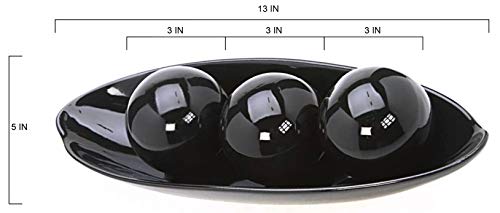 Hosley Decorative Bowl and Orb Set. Ideal Gift for Weddings Special Occasions and for Decorative Centerpiece in Your Living Dining Room (Black)