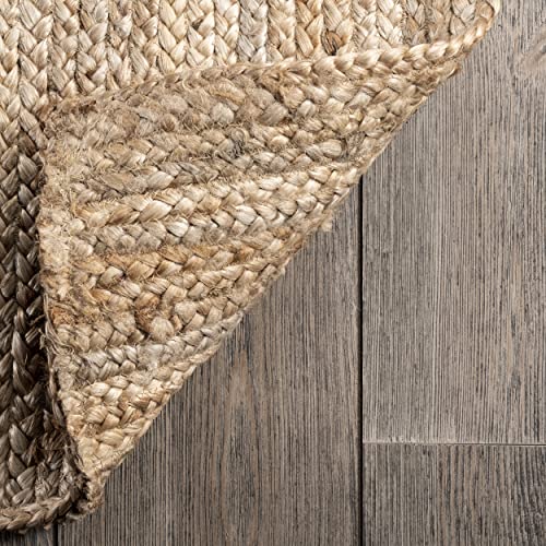 nuLOOM Rigo Hand Woven Farmhouse Jute Area Rug, 6x9, Natural