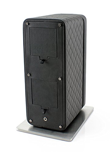 Heiden Monaco Double Watch Winder in Black Leather - Battery Powered or AC Adapter