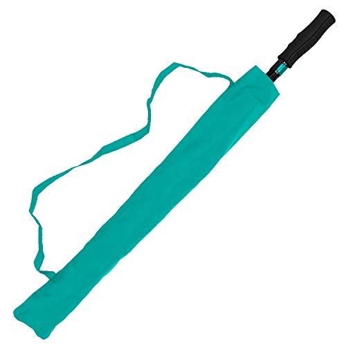 StrombergBrand Inversa Umbrella (Reversible Umbrella), Double Layer Large Windproof, Waterproof & Lightweight Inverted Umbrella For Women and Men, Self Standing Umbrella Reverse Close - Teal Blue