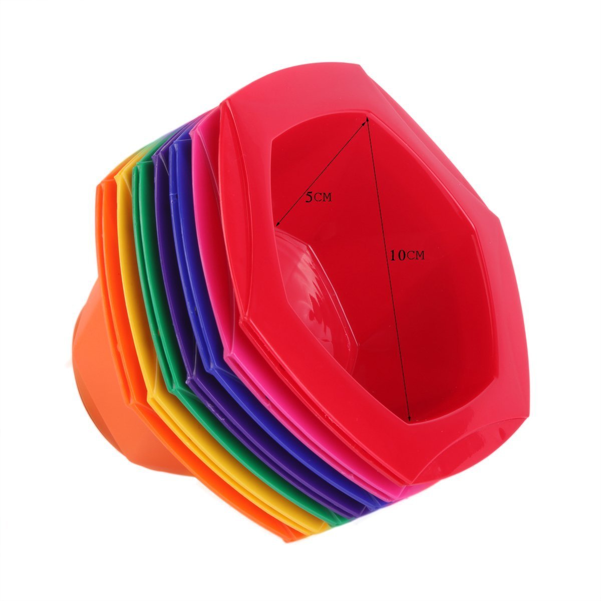PERFEHAIR Small Hair Coloring Dye Mixing Tint Bowls and Brush Kit - Set of 7 Rainbow Colors | 6.8 fl oz per Bowl