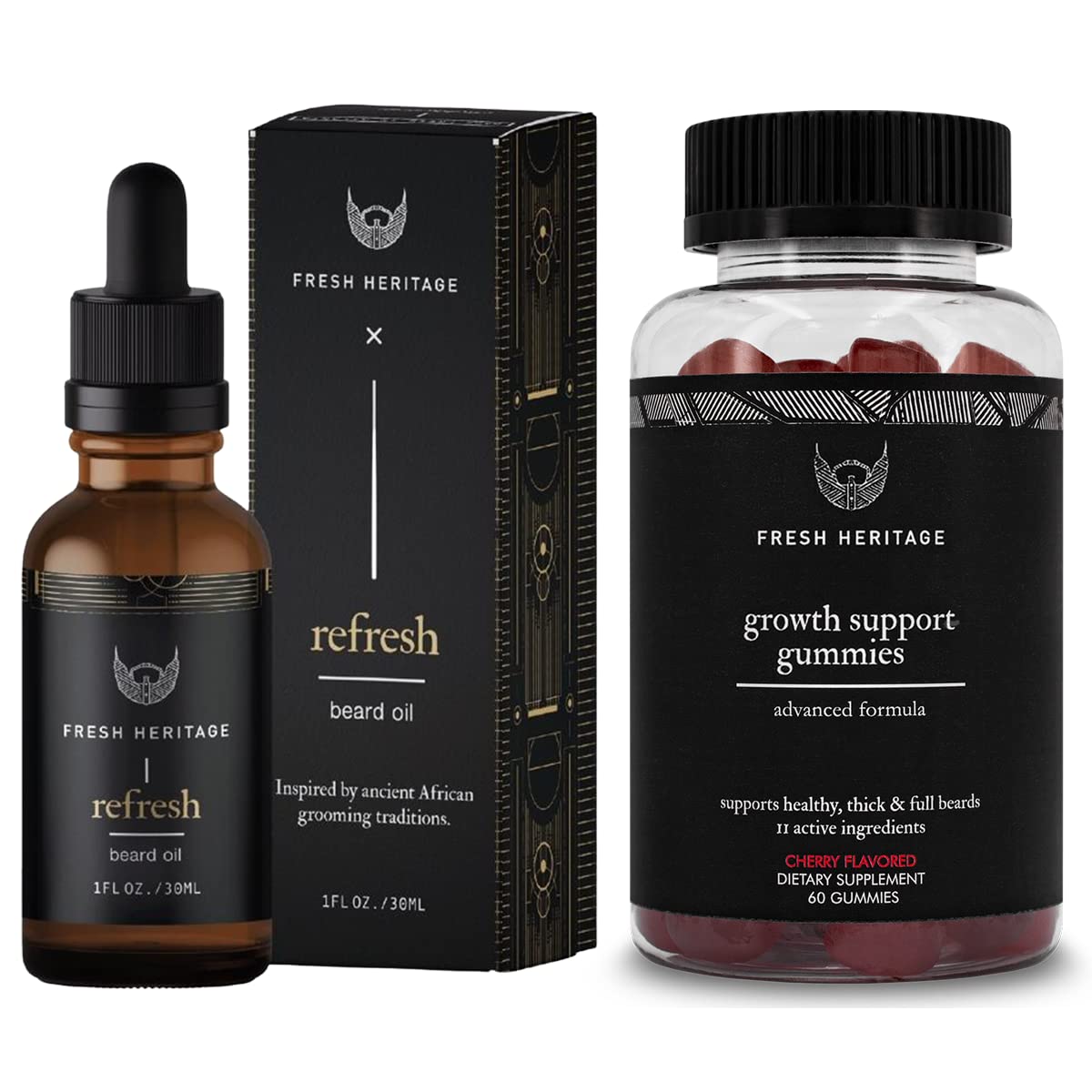 Beard Growth Kit - Beard Wash, Conditioner, Oil for Men's Grooming and Care