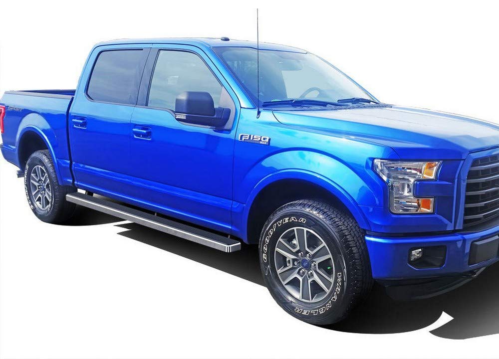 APS Premium 4in Running Boards Compatible with Ford F150 SuperCrew Cab & 17-24 F250 15-24