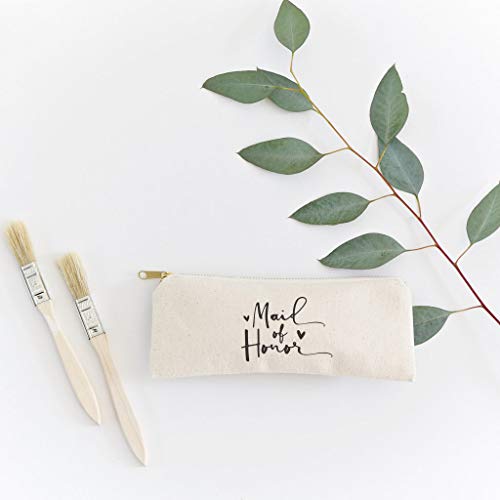 The Cotton & Canvas Co. Maid of Honor Wedding Small Cosmetic Pouch, Bridal Party Gift and Travel Make Up Pouch